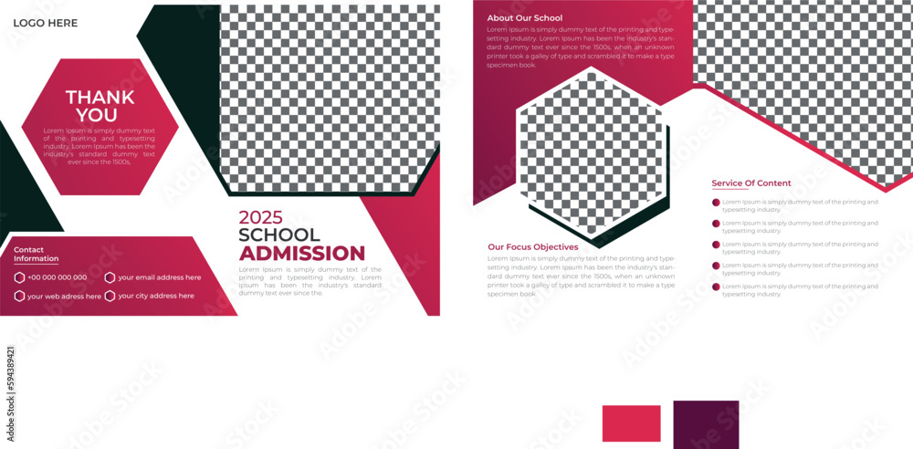 School Admission Registration Bifold Brochure 4 Page Design Template ...