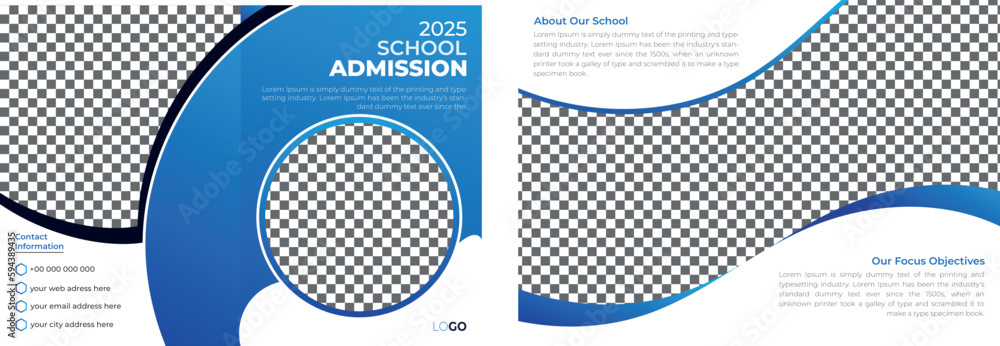 School Admission Registration Bifold Brochure 4 Page Design Template ...