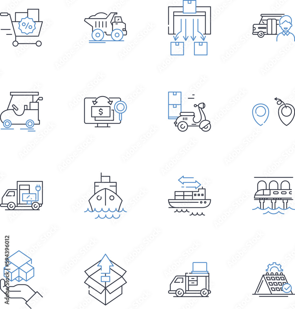 Replenishment line icons collection. Refill, Resupply, Restock ...
