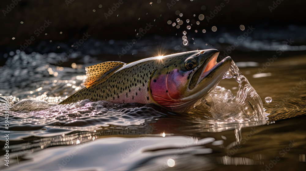 Rainbow Trout Fish Jumping