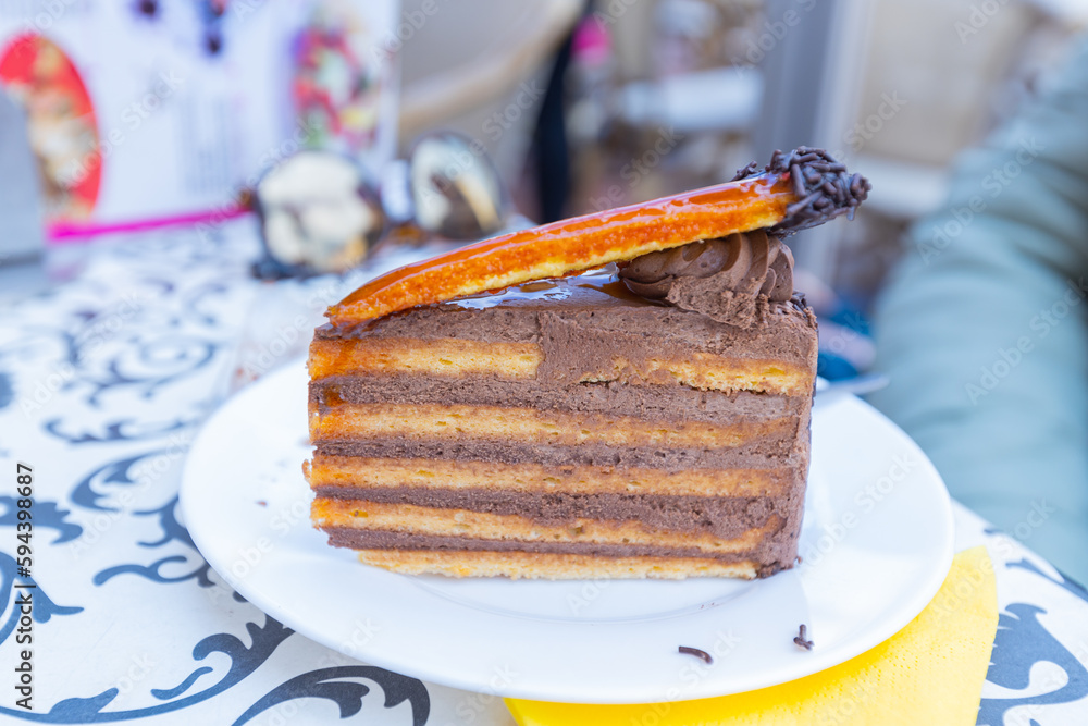 Dobos Torte is a classic Hungarian specialty. Layers of moist sponge ...