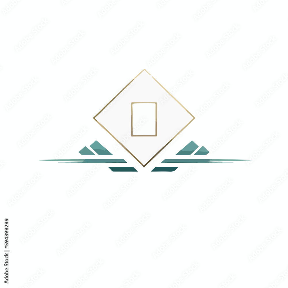 a diamond shaped logo vector design with geometric shapes, blue and ...