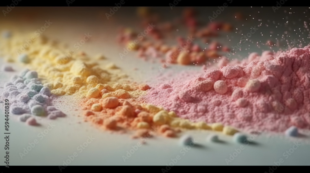 a close up of a pile of powdered food on a white surface with sprinkles ...