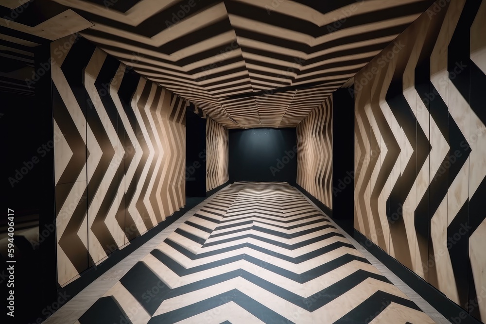 mind-bending optical illusion with infinity effect, featuring never-ending hallway, created with ...