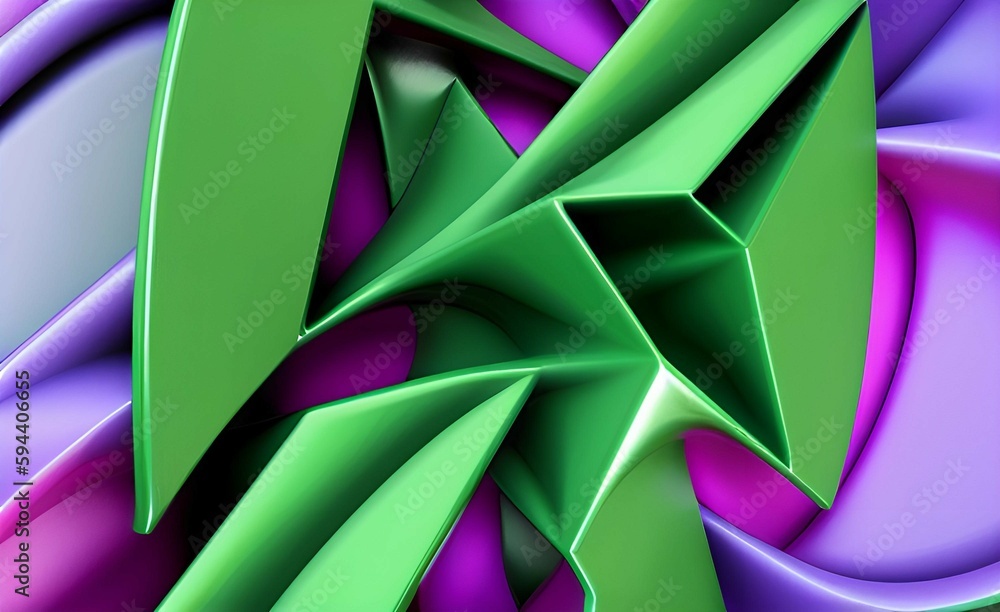 Abstract green pattern in 3D style. Generated by AI. General design for ...
