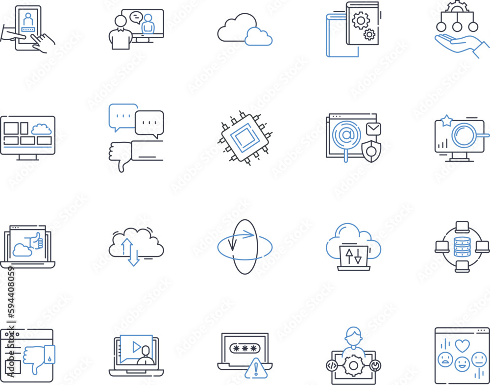 Technological sector line icons collection. Innovation, Automation ... Technological sector line icons collection. Innovation, Automation ...