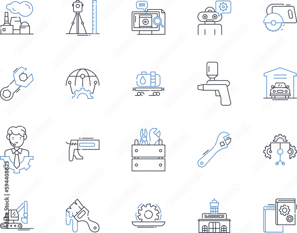 Building sector line icons collection. Construction, Architecture ...