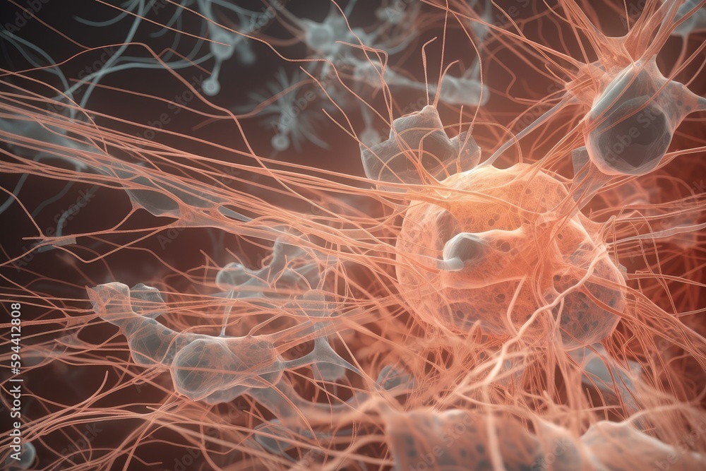 stereoscopic view of stem cells differentiating into new muscle or ...