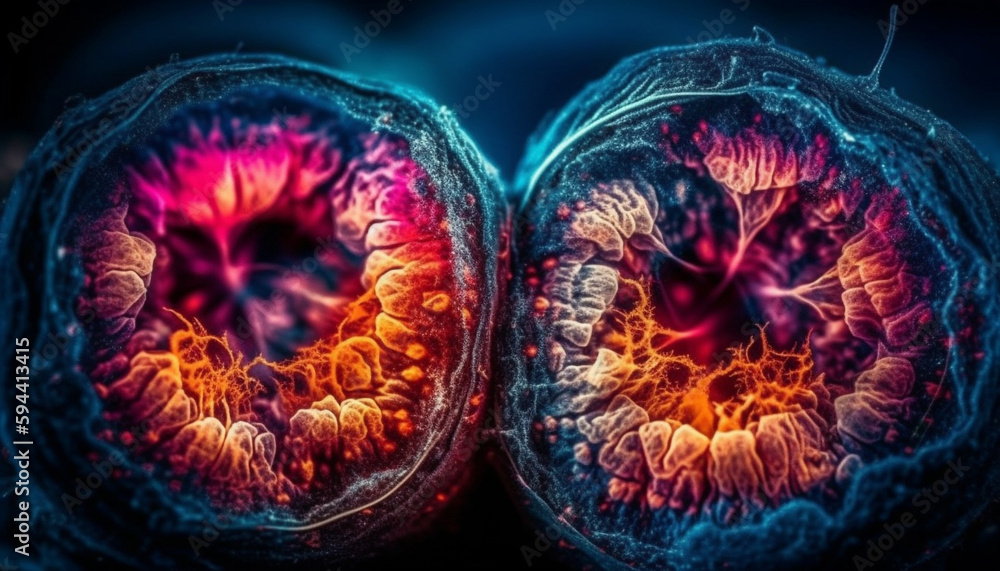 Internal cancer cell morphology high scale composition, magnification ...