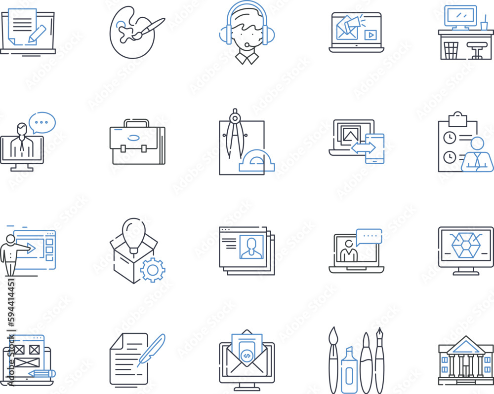Project roadmap line icons collection. Planning, Strategy, Vision ...