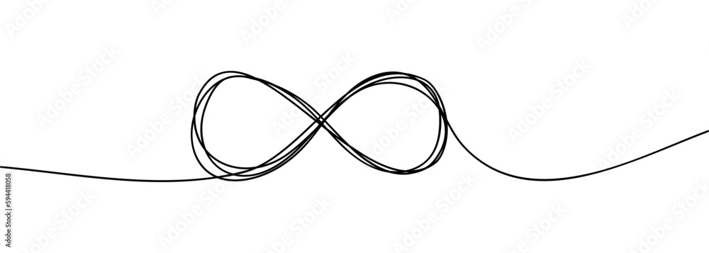 Infinity symbol drawing by one line drawing. Vector illustration ...