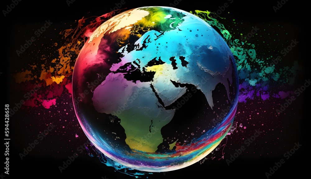 Planet Earth full of colors and pride. Generated with ai. Stock ...