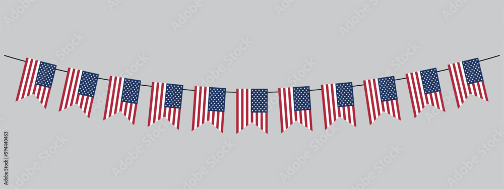 American Flag Bunting Vector