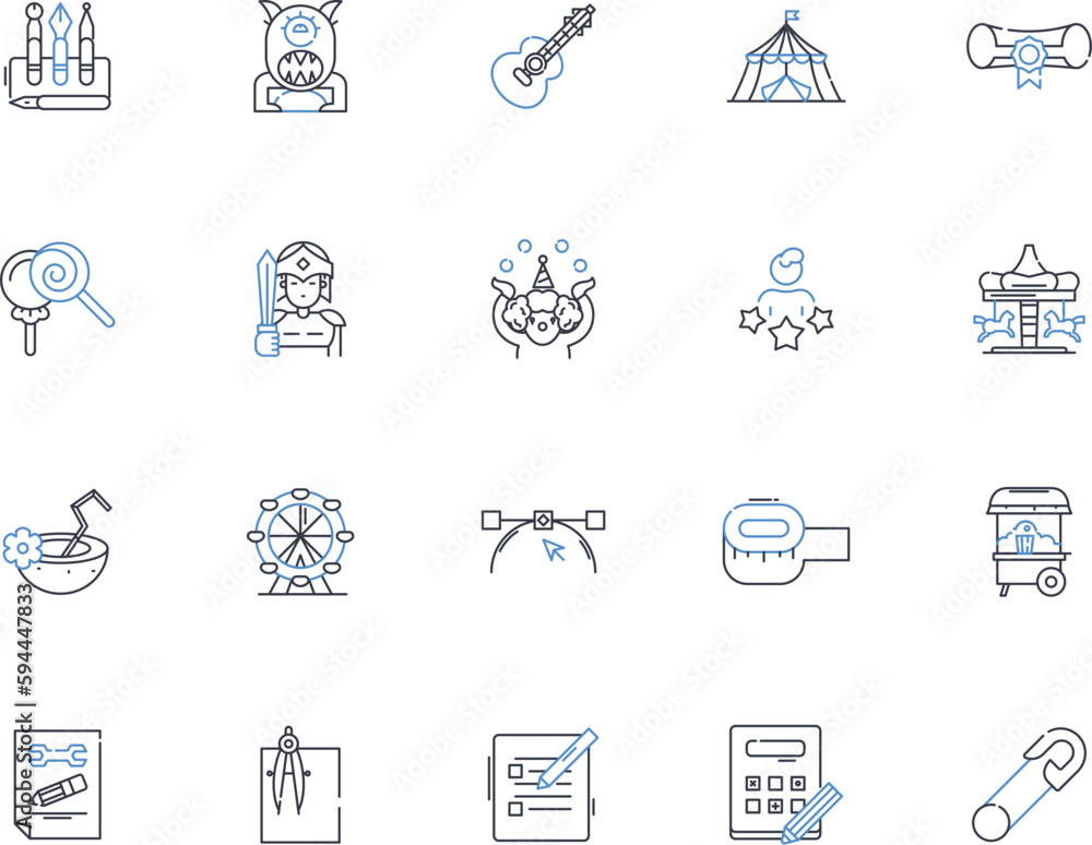 Dramatic art line icons collection. Theatre, Acting, Drama, Stage ...