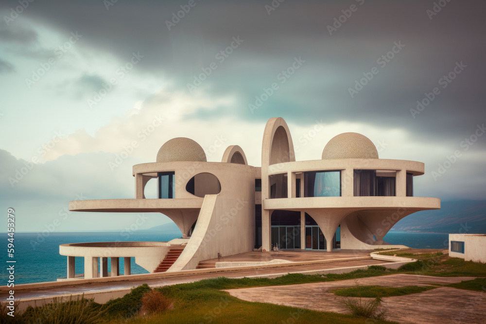 Abstract avant garde architecture, concrete, exterior building design ...