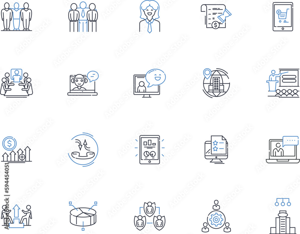 Association structure line icons collection. Hierarchy, Governance ... Association structure line icons collection. Hierarchy, Governance ...