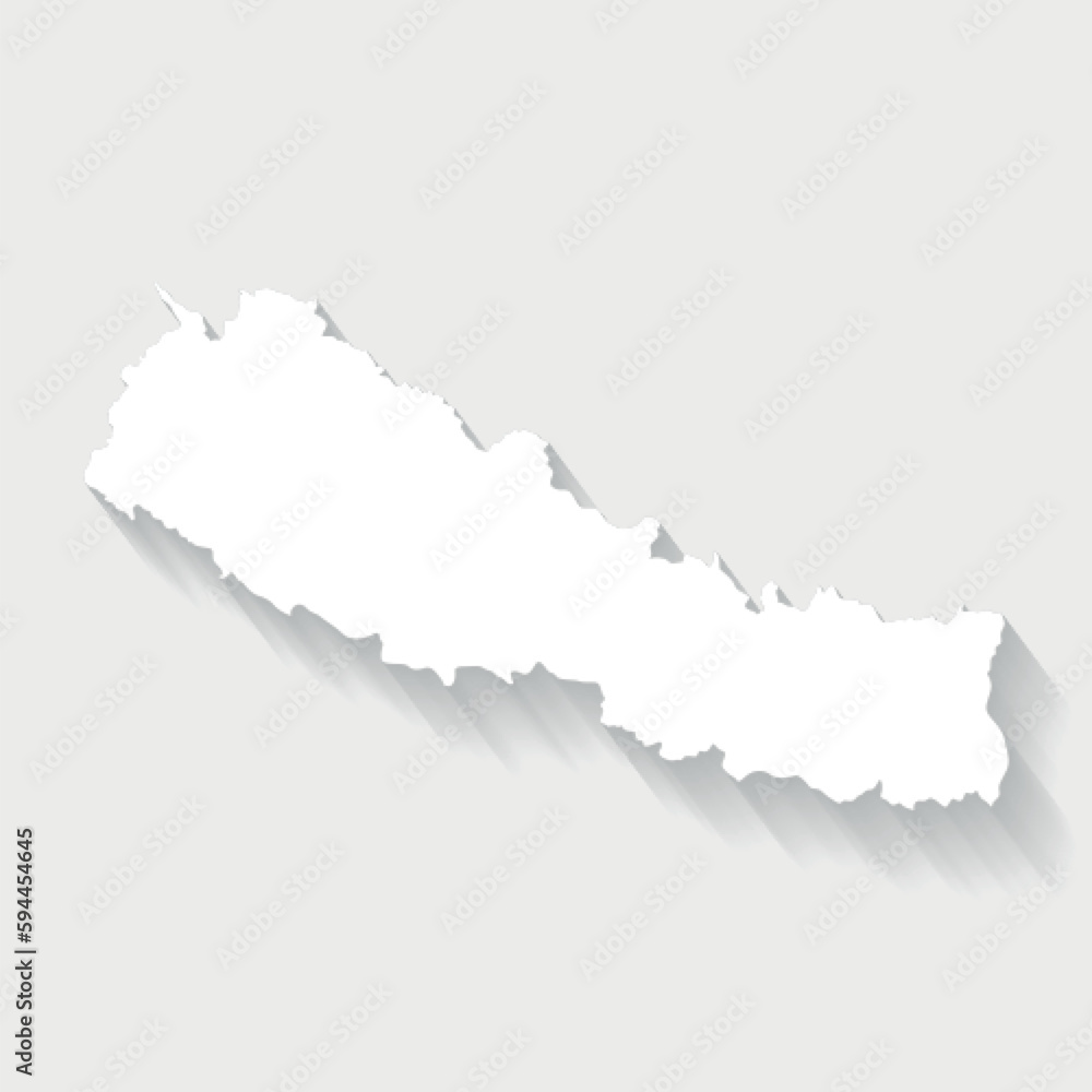 Simple white Nepal map on gray background, vector, illustration, eps 10 ...