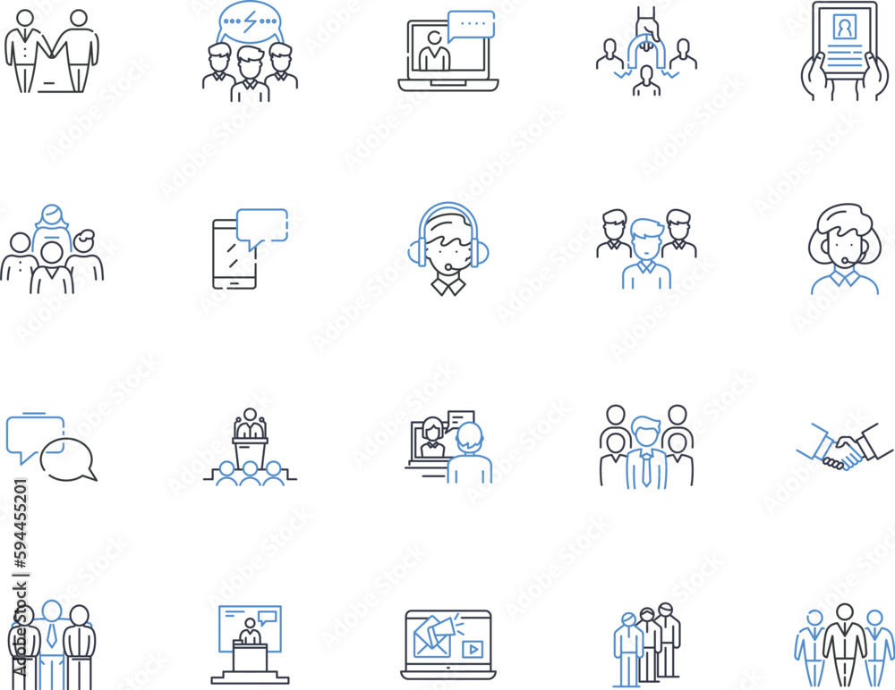 Uplifting communities line icons collection. Empowerment, Unity ...