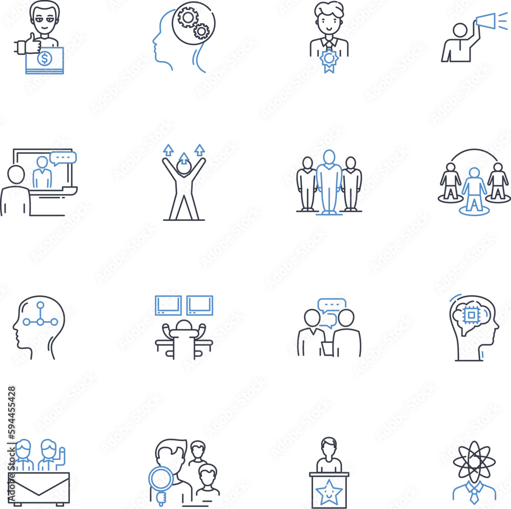Entrepreneur line icons collection. Innovation, Risk-taking, Passion ...