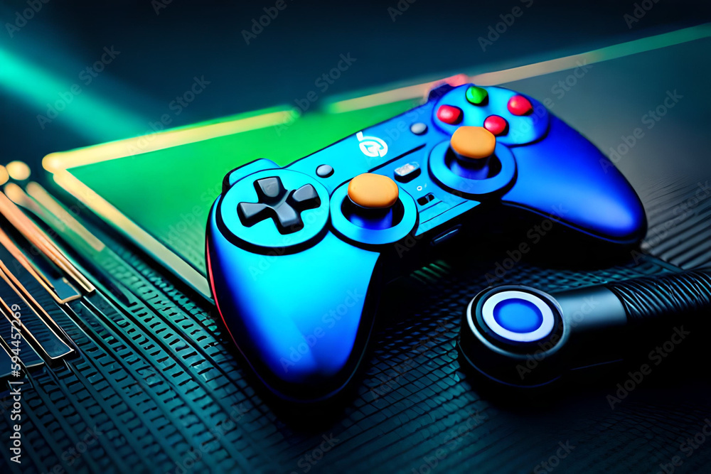 video game controller art created with generative AI technology Stock ...