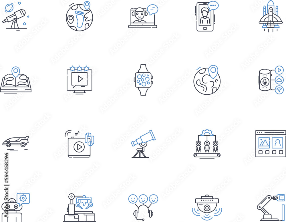 Futuristic Designs line icons collection. Sleek, Innovative, Chic ...