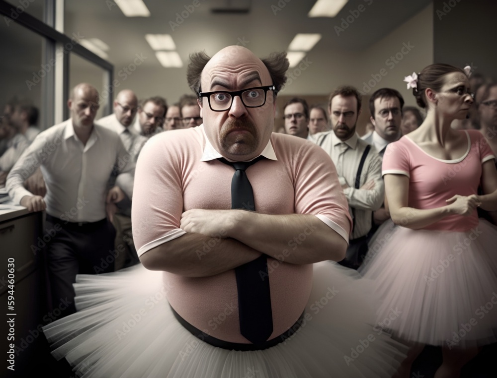 People at the office staring at weird colleague, funny teammate ...