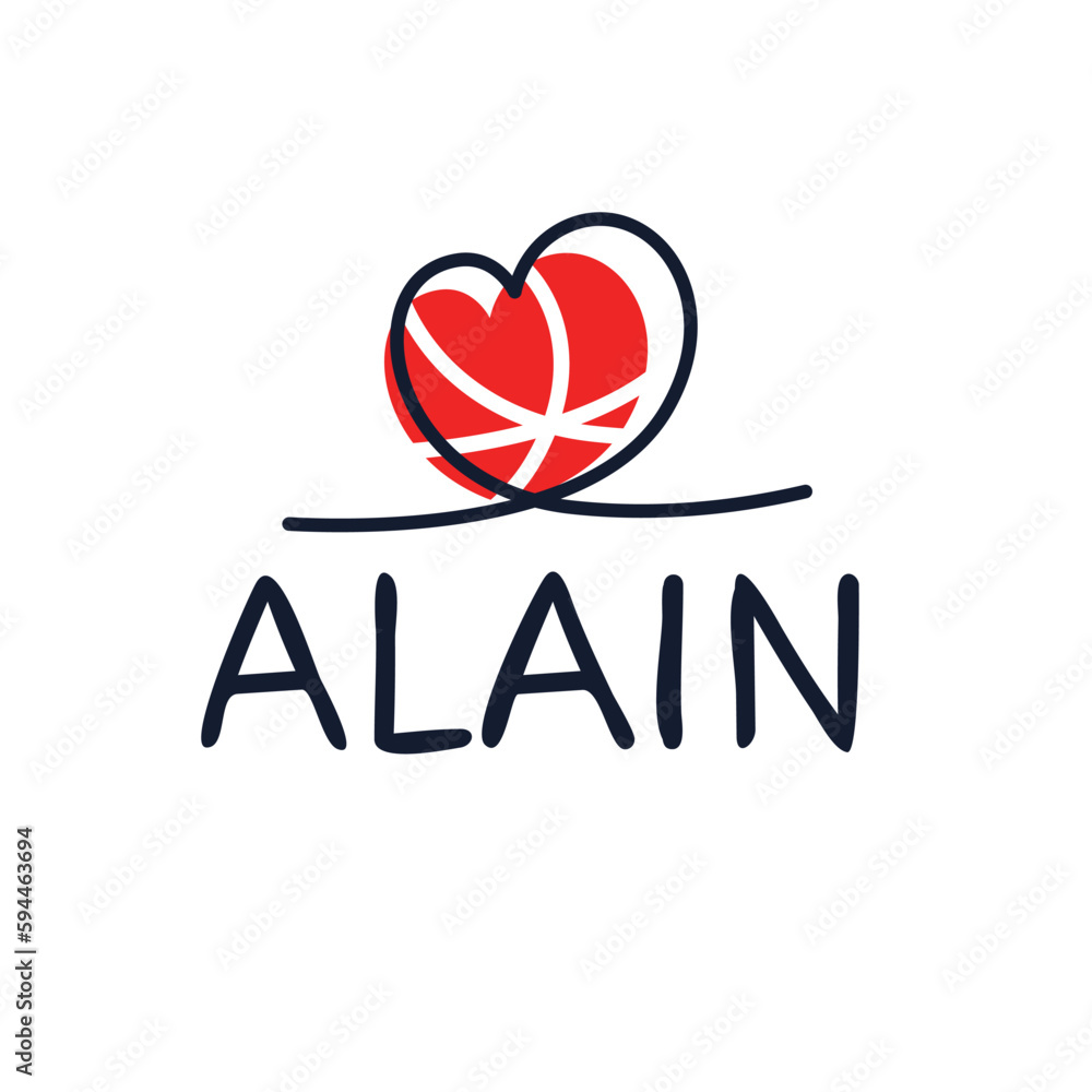 (Alain) Calligraphy name, Vector illustration. Stock Vector | Adobe Stock