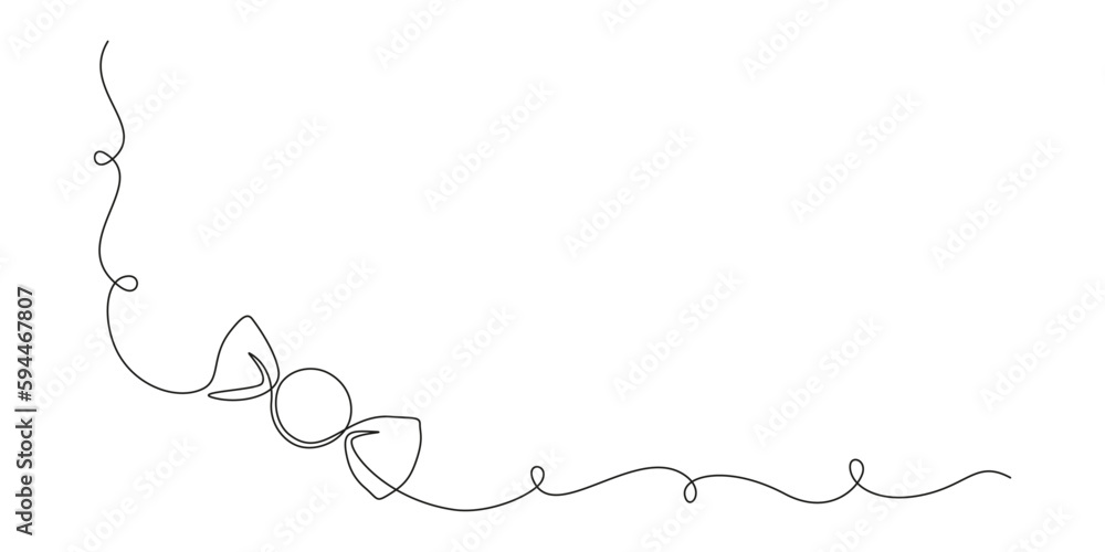 Candy in one continuous line drawing, Caramel and chocolate sweet in ...