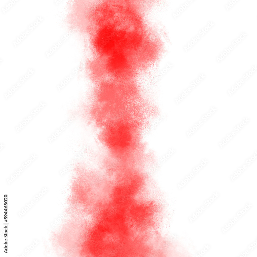 Red color powder explosion isolated on transparent background. Royalty ...