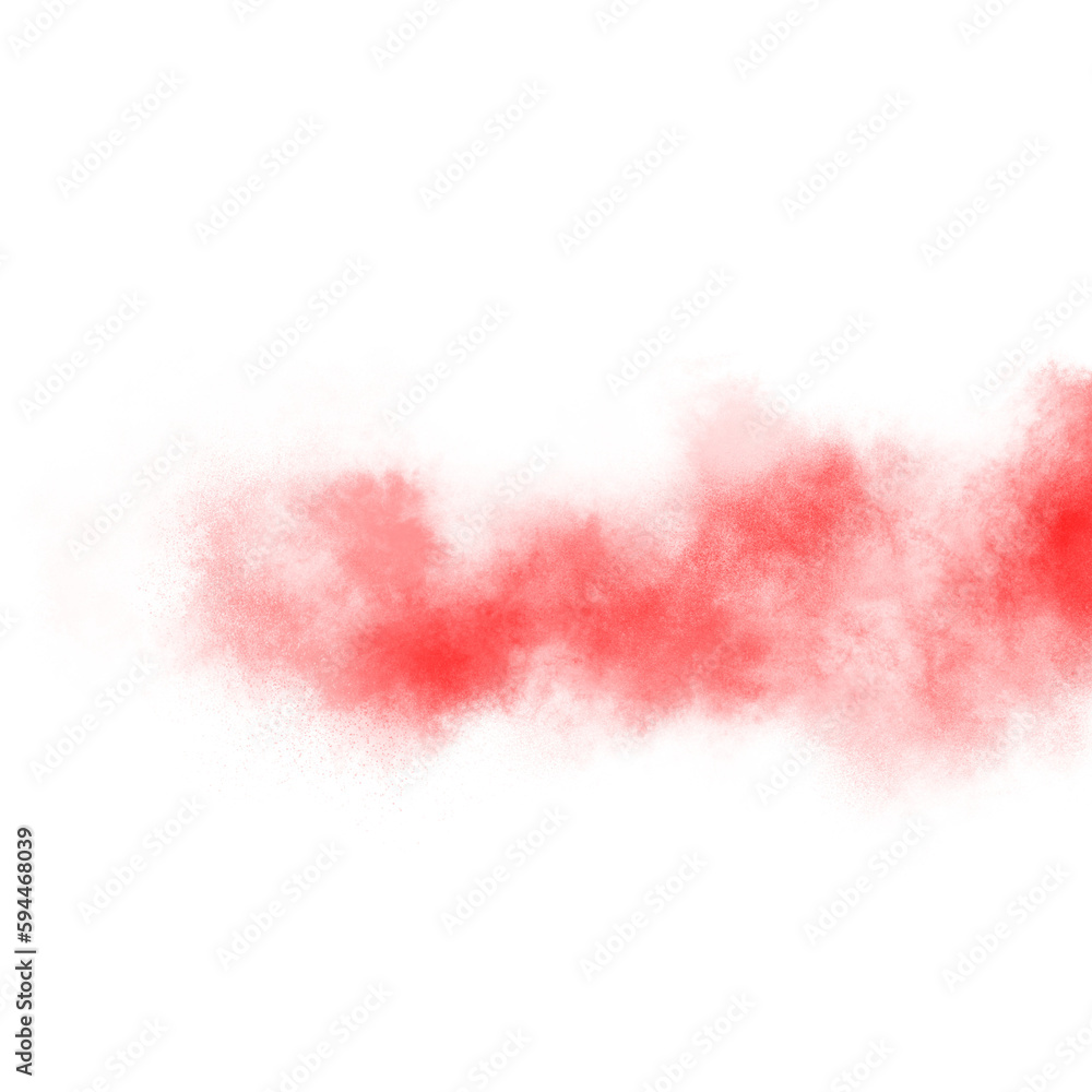 Red color powder explosion isolated on transparent background. Royalty ...