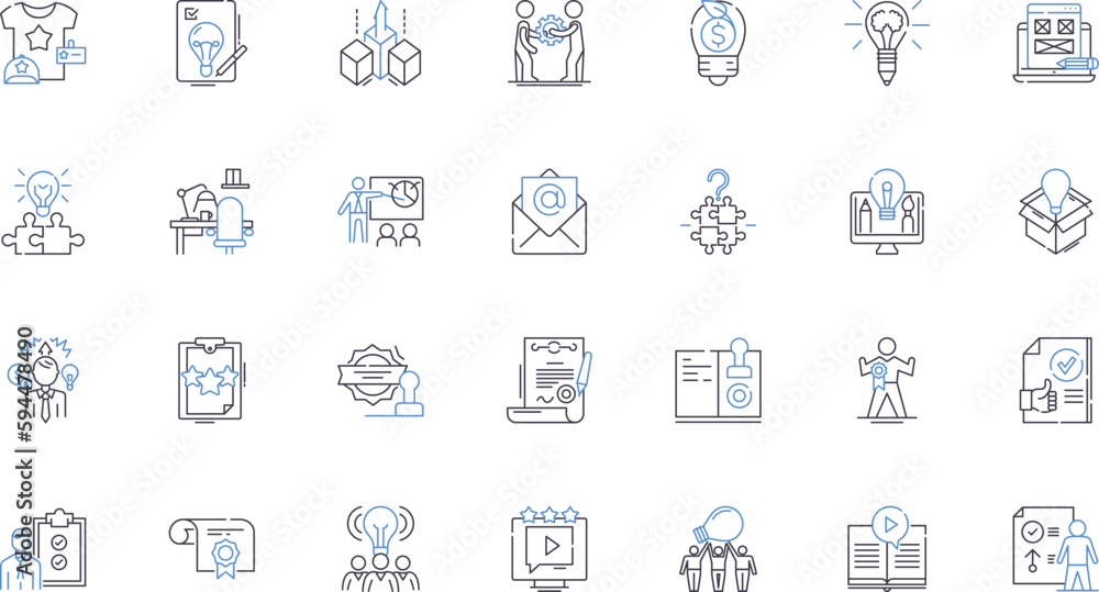 Endorsement line icons collection. Approval, Recommendation, Support ...