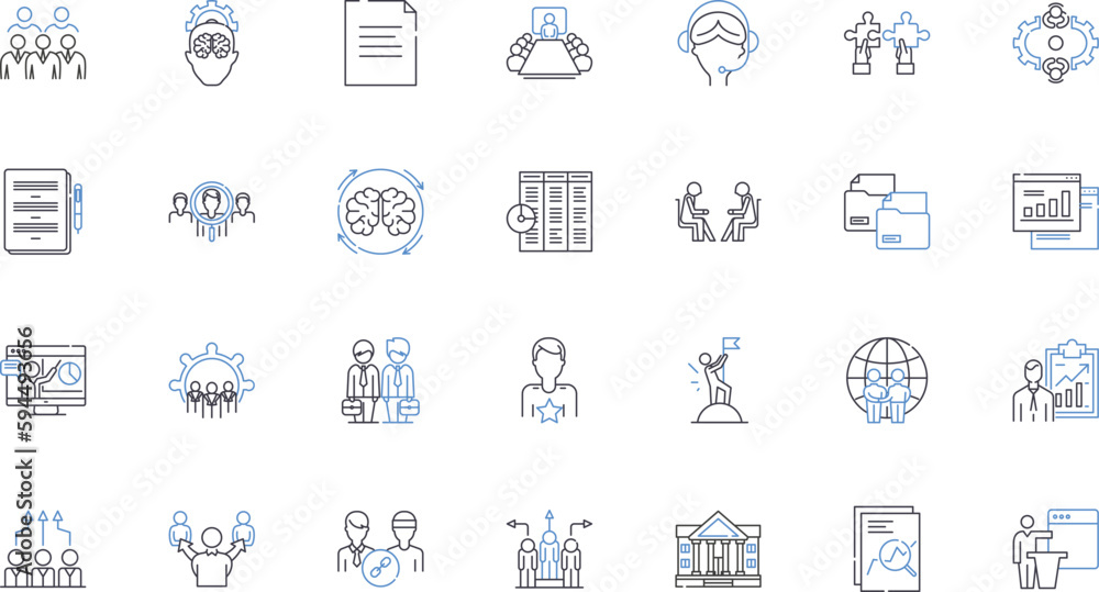 Operations management line icons collection. Efficiency, Production ...