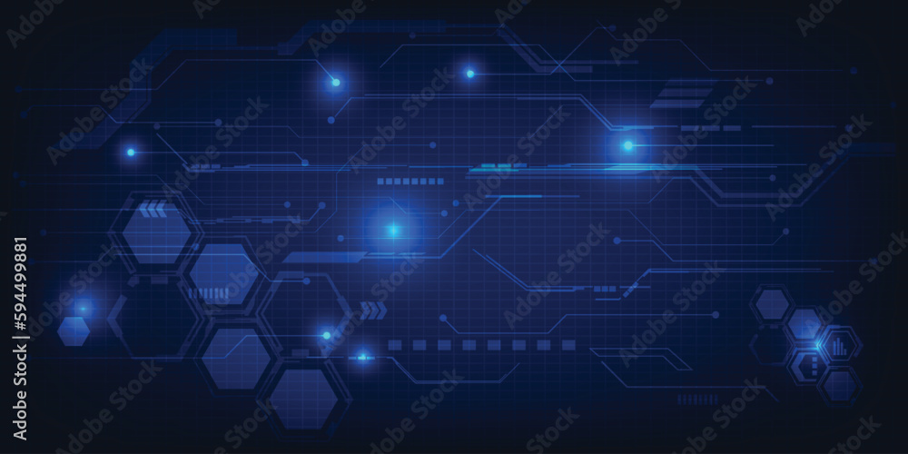 Vector illustrations of futuristic screen display for horizontal layout ...