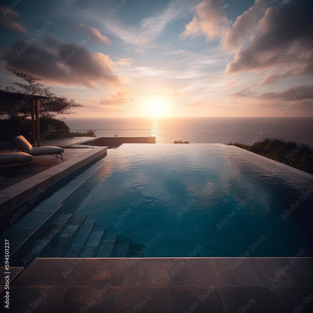 Ultimate luxury: Private infinity pool with cascading waterfall ...