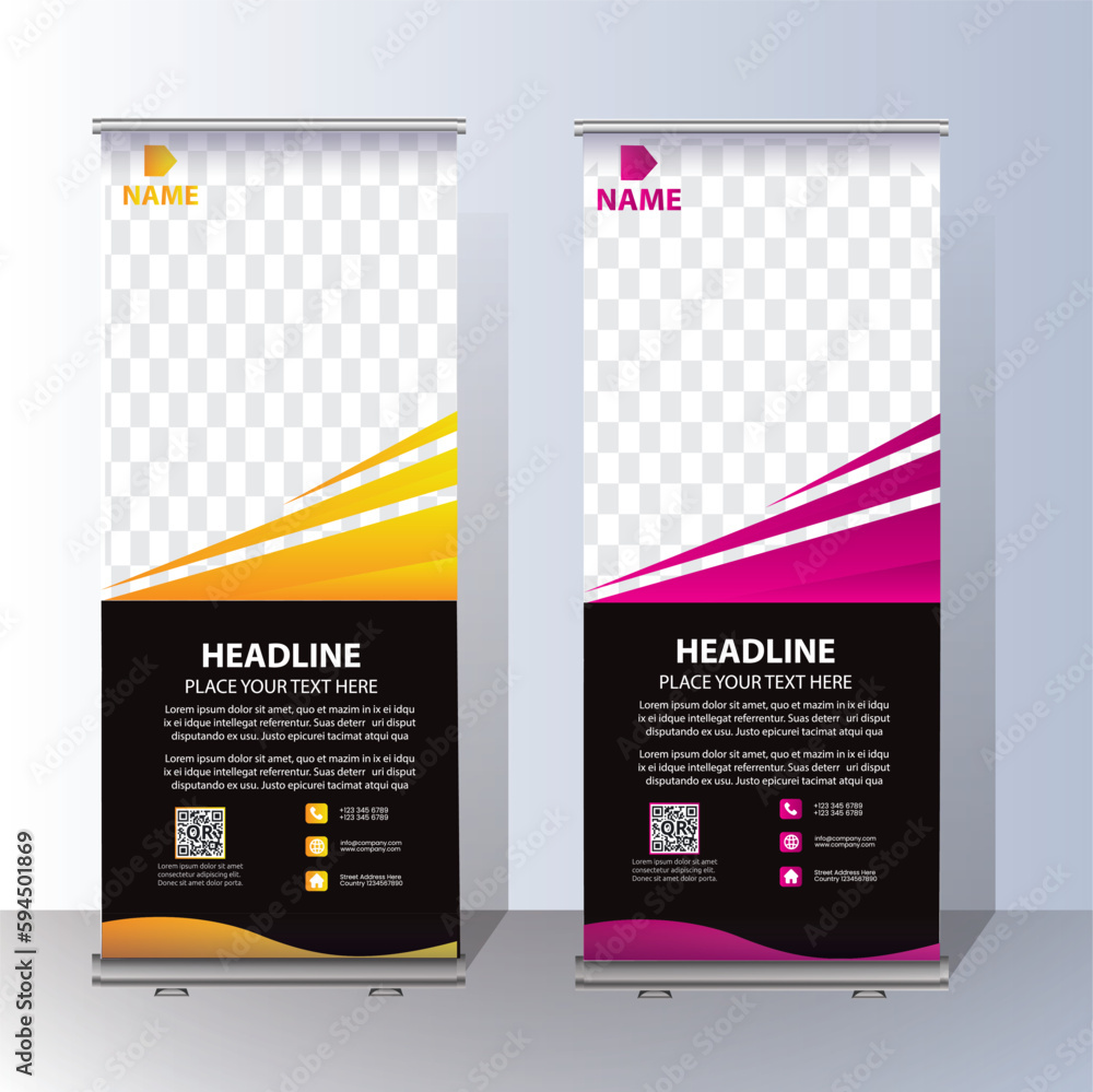 Roll Up Banner Signage Standee Template for Advertising and ...