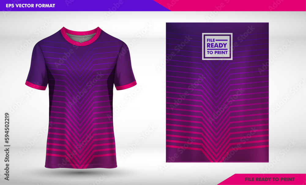 Sports jersey and t-shirt line art purple template sports jersey design ...