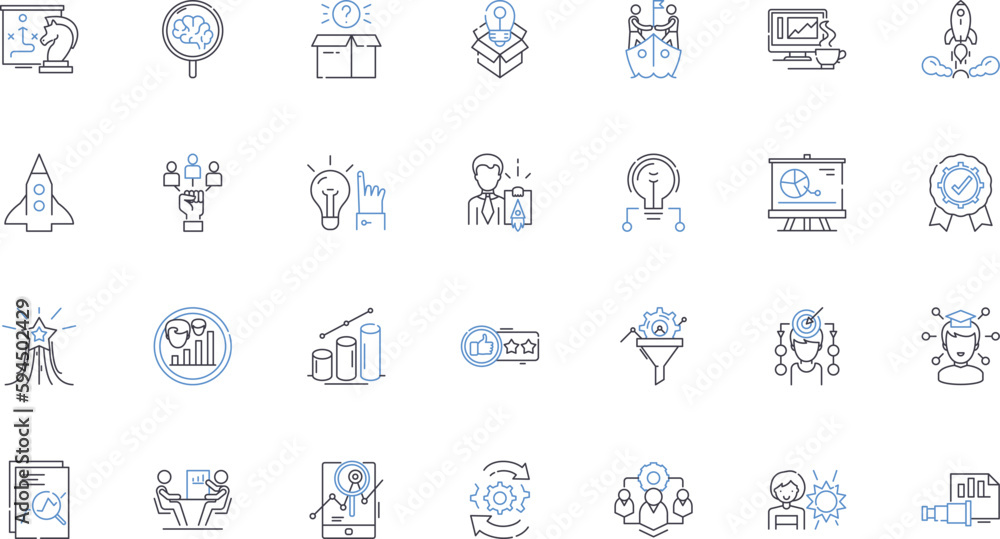 Competitive analysis line icons collection. Competition, Rivals ...