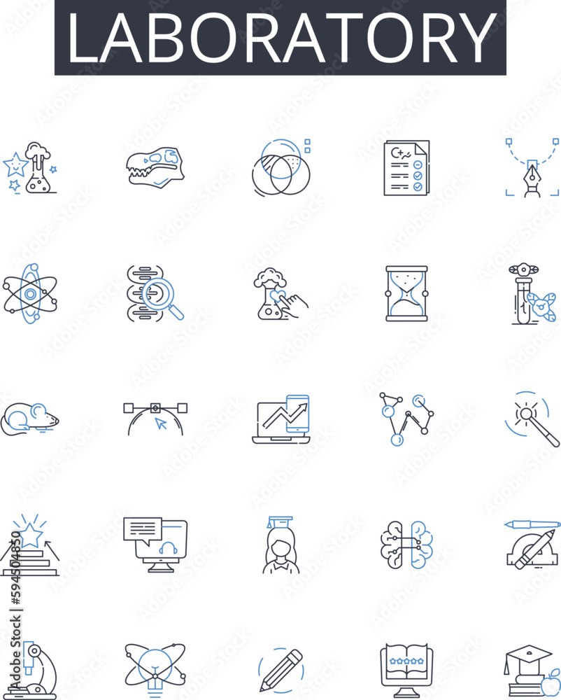 Laboratory line icons collection. Workshop, Studio, Classroom, Office ...