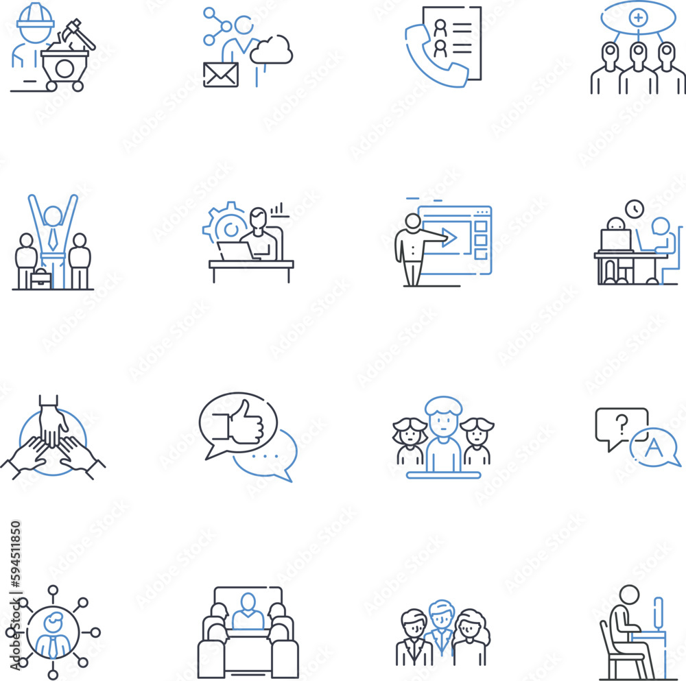 Assistant line icons collection. Support, Helper, Aide, Attendant ...