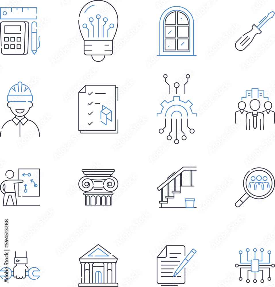 Medical Terminology line icons collection. Anatomy, Physiology ...