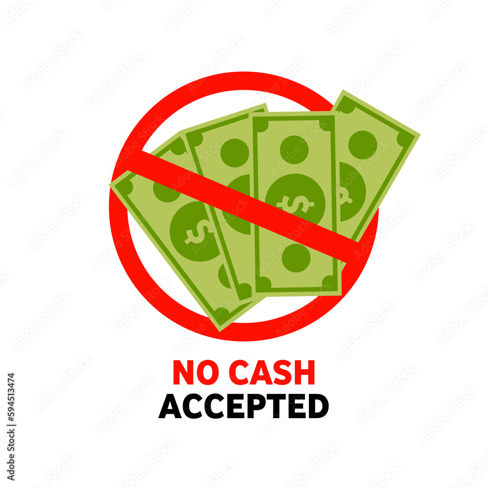 No cash accepted web icon on transparent background useful for designer ...