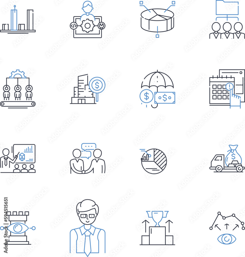 Machine-made line icons collection. Automated, Mechanized, Robotic ...