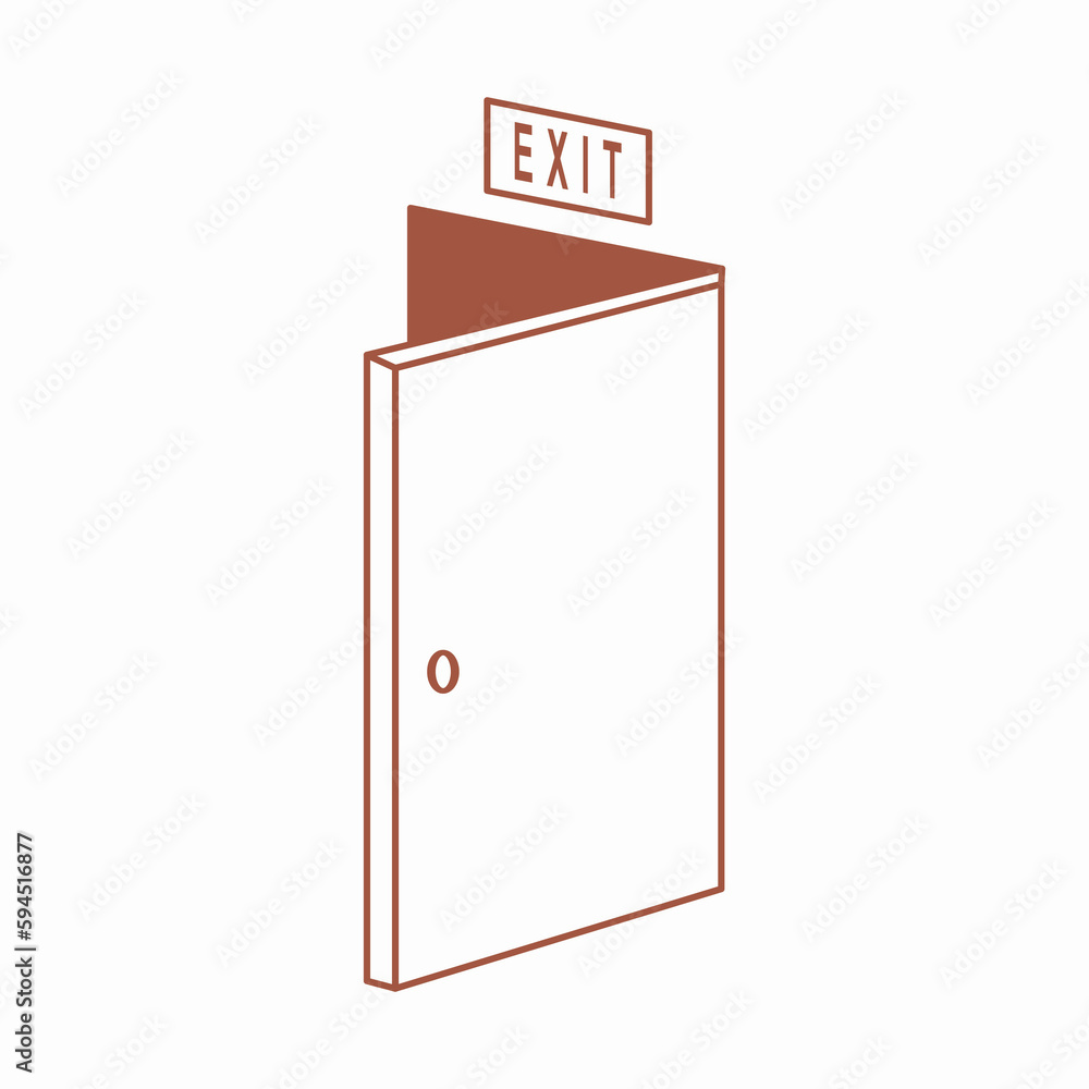 Emergency fire exit sign. exit door sign. Escape help evacuation ...
