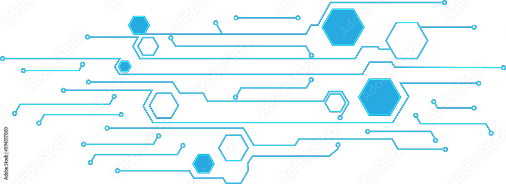 Abstract blue computer technology background with circuit board and ...