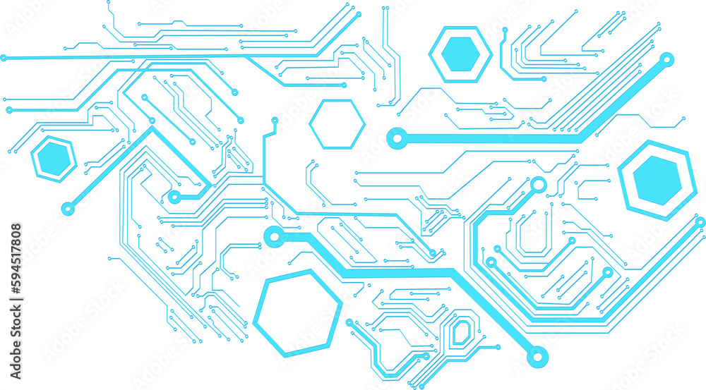 Abstract blue computer technology background with circuit board and ...