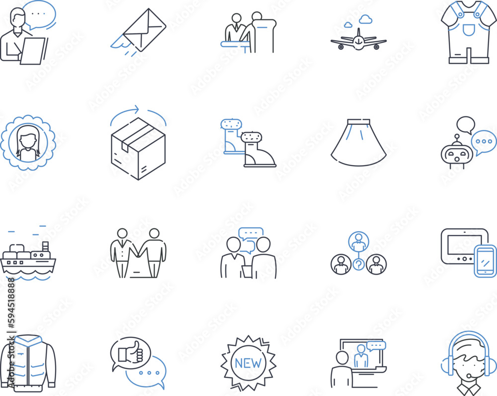 Guests line icons collection. Attendees, Visitors, Patrons ...