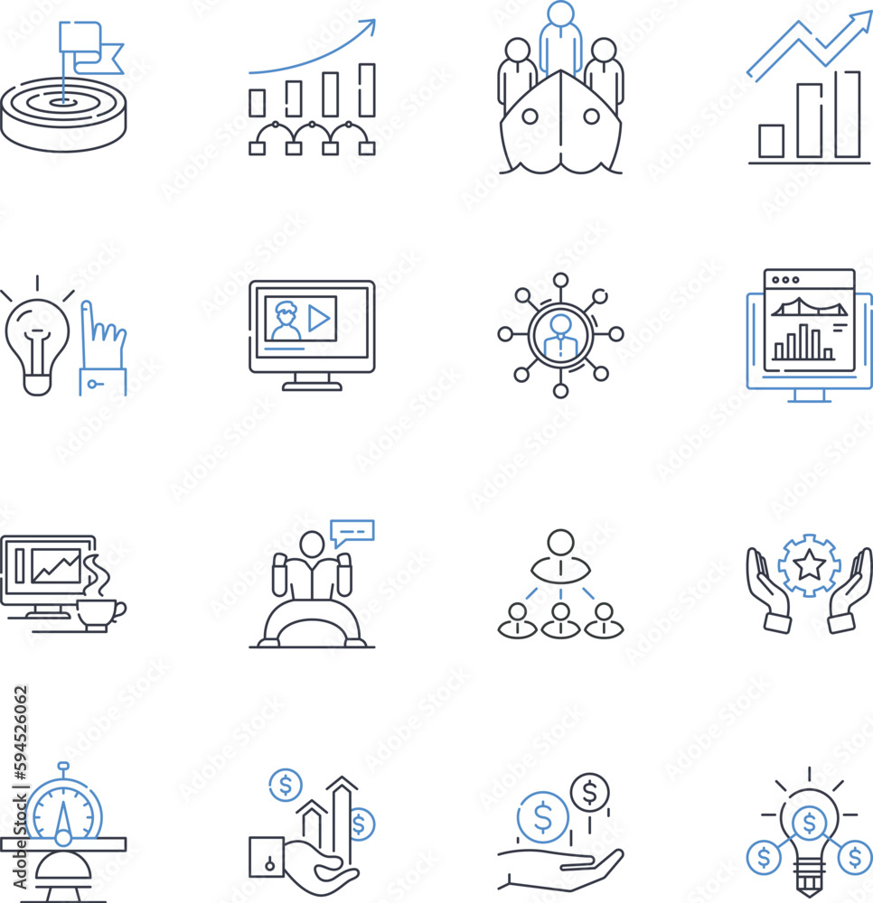 Opportunity and Potential line icons collection. Potentiality ...