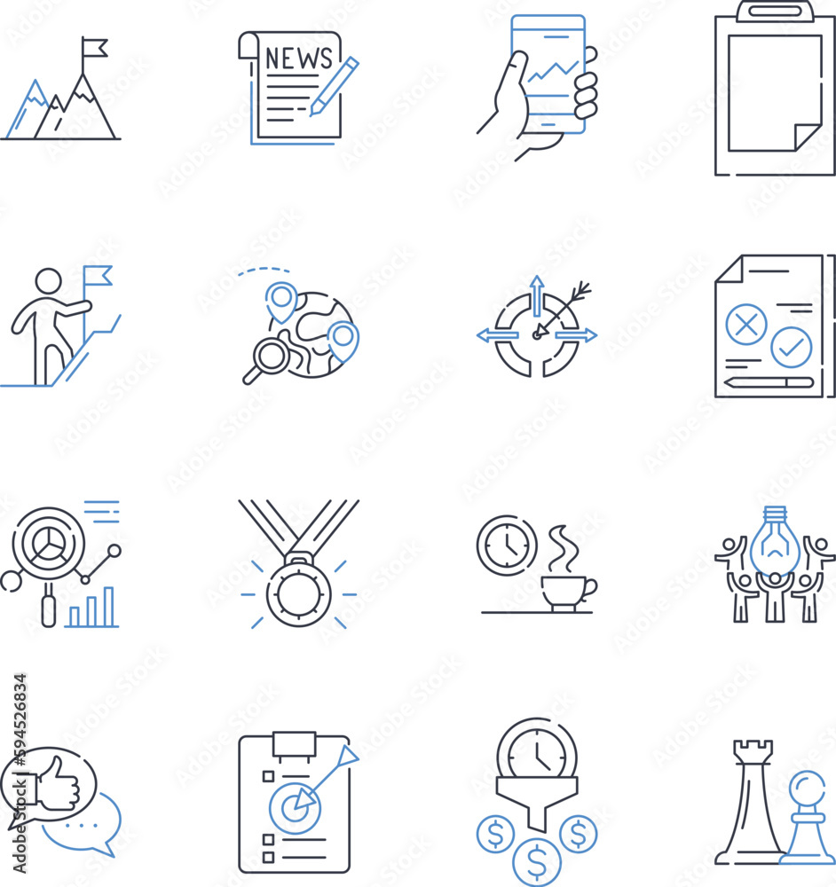 Vetor de Target audience line icons collection. Millennials, Gen Z ...