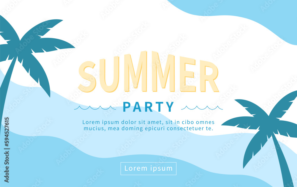 Summer template background with wave shape. Stock Vector | Adobe Stock