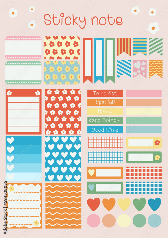 Sticky Note infographic, vector, set, chart, design, graph, icon ...